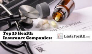 Best Health Insurance Companies: The Top 25 List - ListsForAll.com