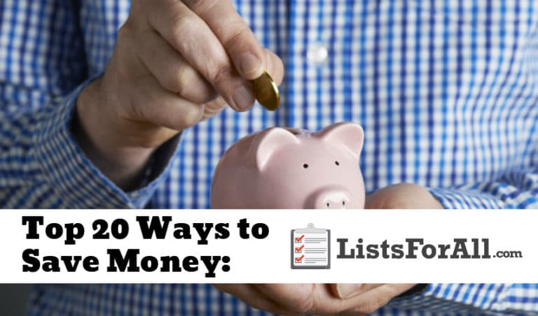 Best Ways to Save Money: The Top 20 List - ListsForAll.com