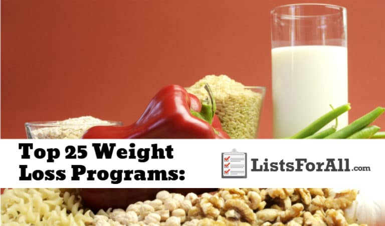 Best Weight Loss Programs: The Top 25 List - ListsForAll.com