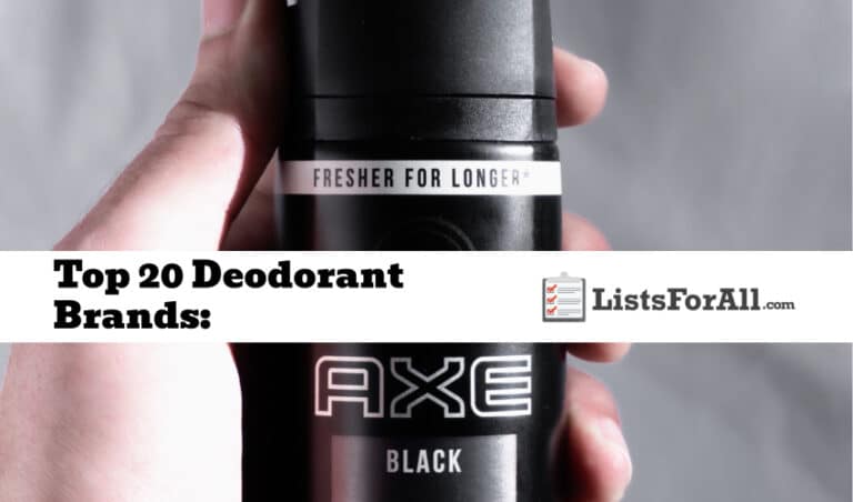 Best Deodorant Brands: The Top 20 List - ListsForAll.com